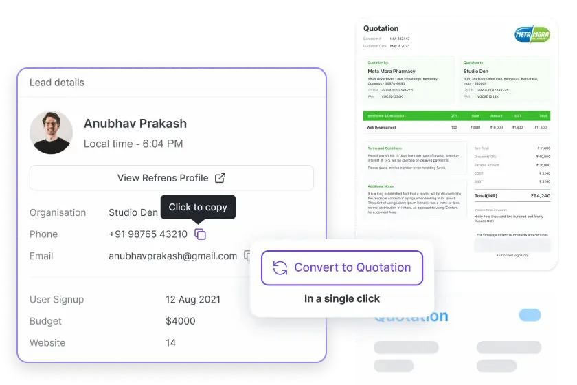 Streamline Sales with Refrens Quote & Lead Management Software
