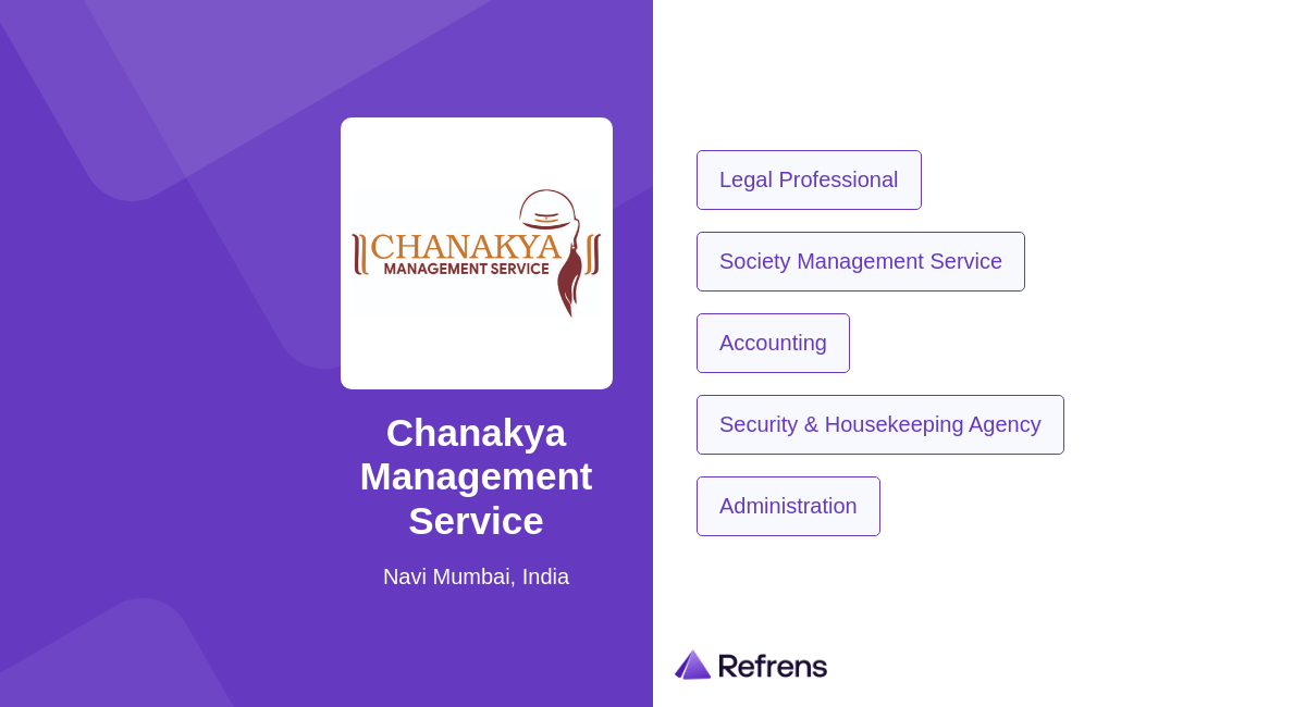 Chanakya Management Service, Navi Mumbai, India - Refrens Profile