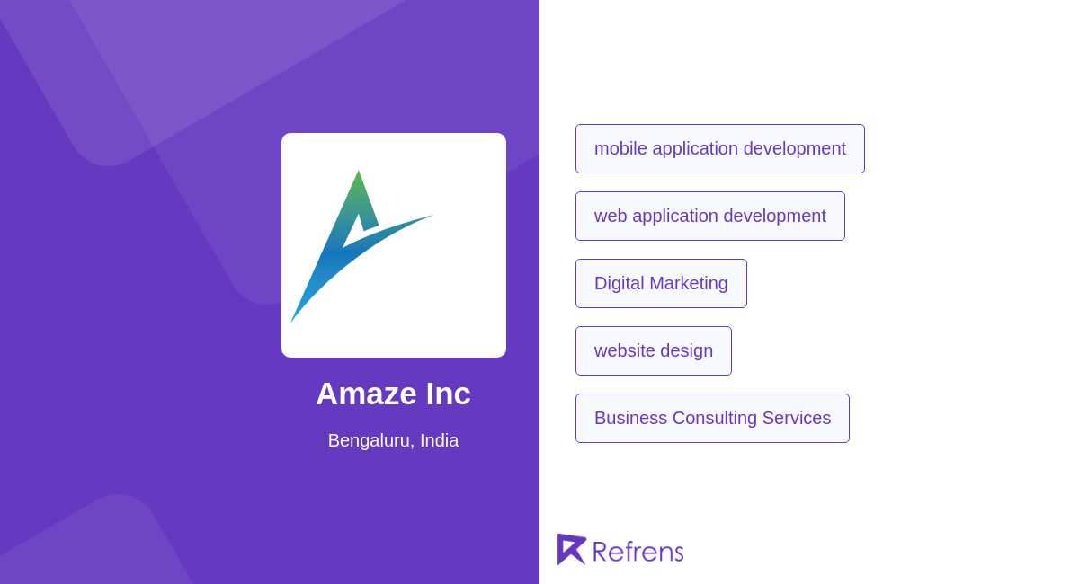 Amaze Inc, Bengaluru, India - Refrens Profile