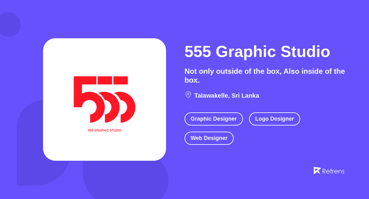 555 Graphic Studio | Logo Designer, Talawakelle -Refrens