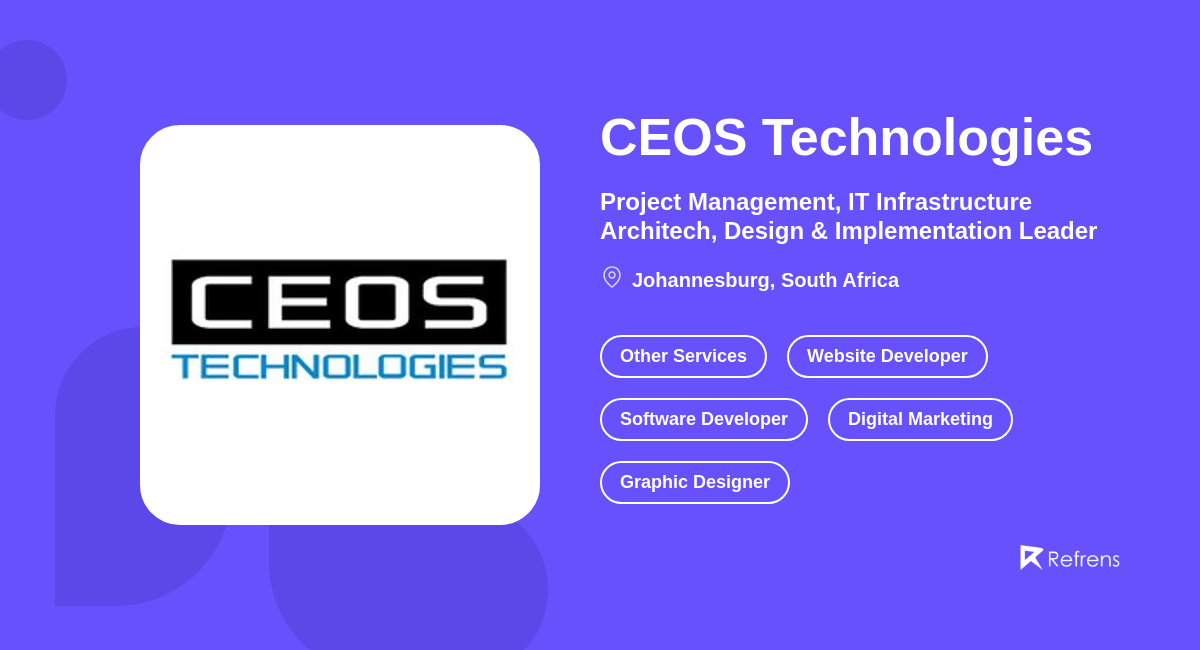 CEOS Technologies, Johannesburg -Refrens