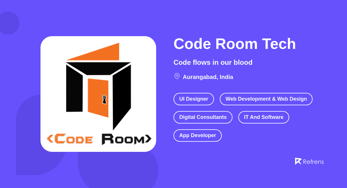 Code Room Tech | UI Designer, Aurangabad -Refrens