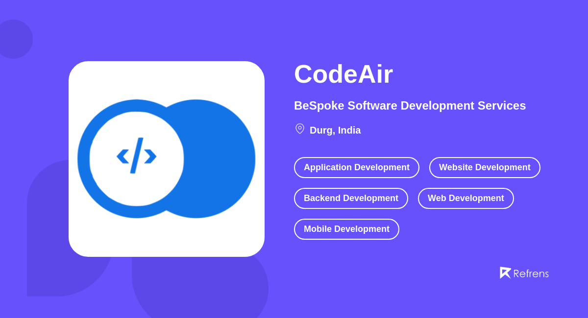 CodeAir, Durg -Refrens