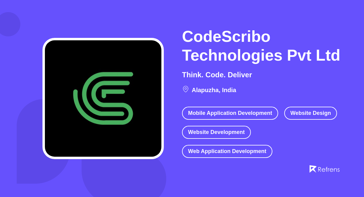 CodeScribo Technologies Pvt Ltd | Website Development, Alapuzha -Refrens
