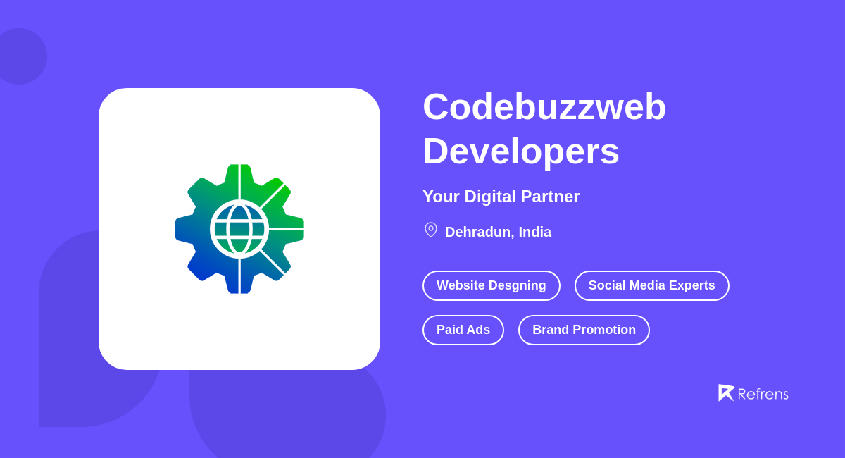 Codebuzzweb Developers, Dehradun -Refrens