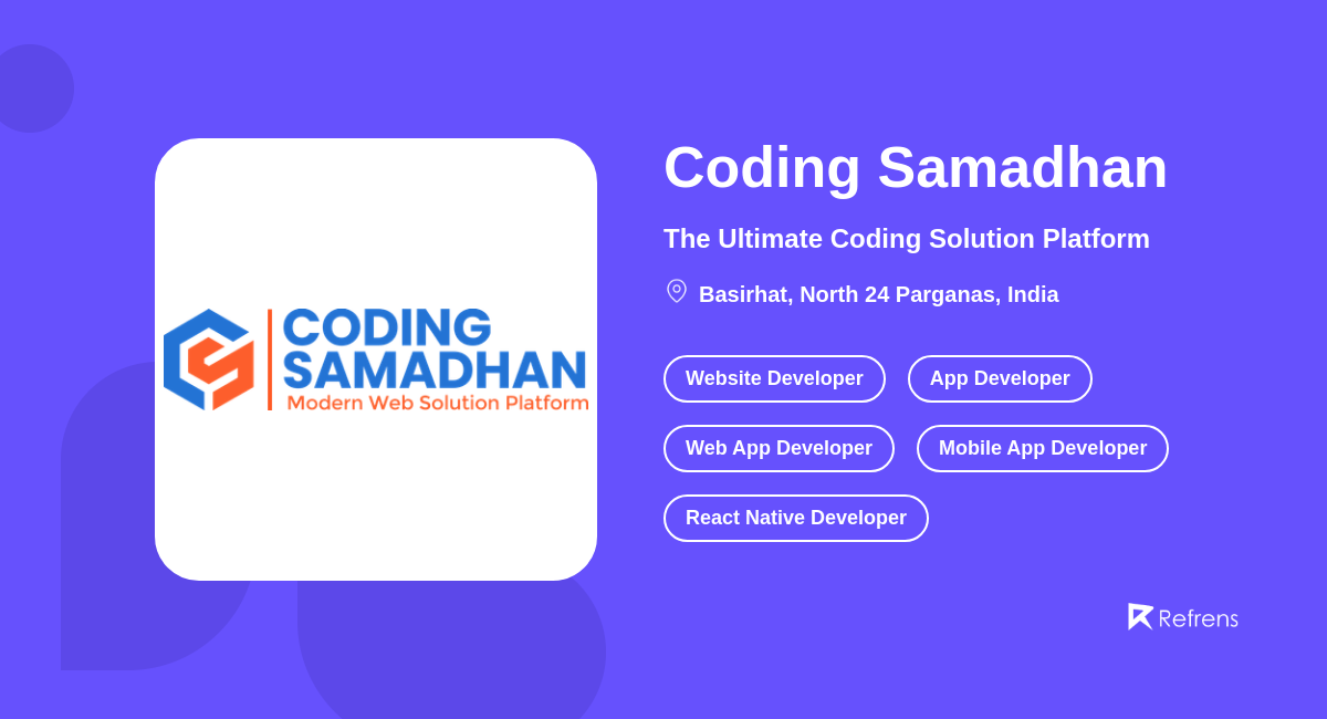Coding Samadhan | Website Developer, Basirhat, North 24 Parganas -Refrens