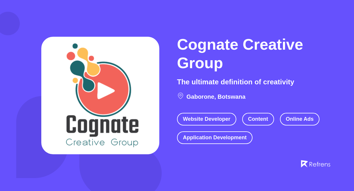 Cognate Creative Group | Website Developer, Gaborone -Refrens