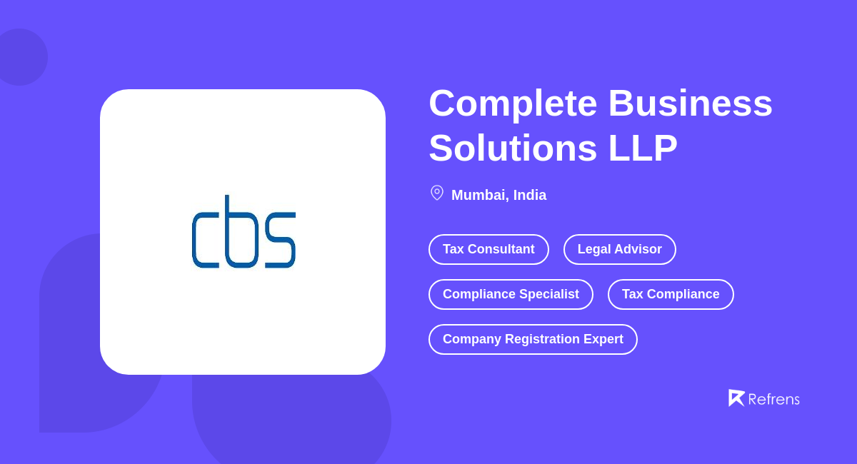 Complete Business Solutions LLP, Mumbai -Refrens