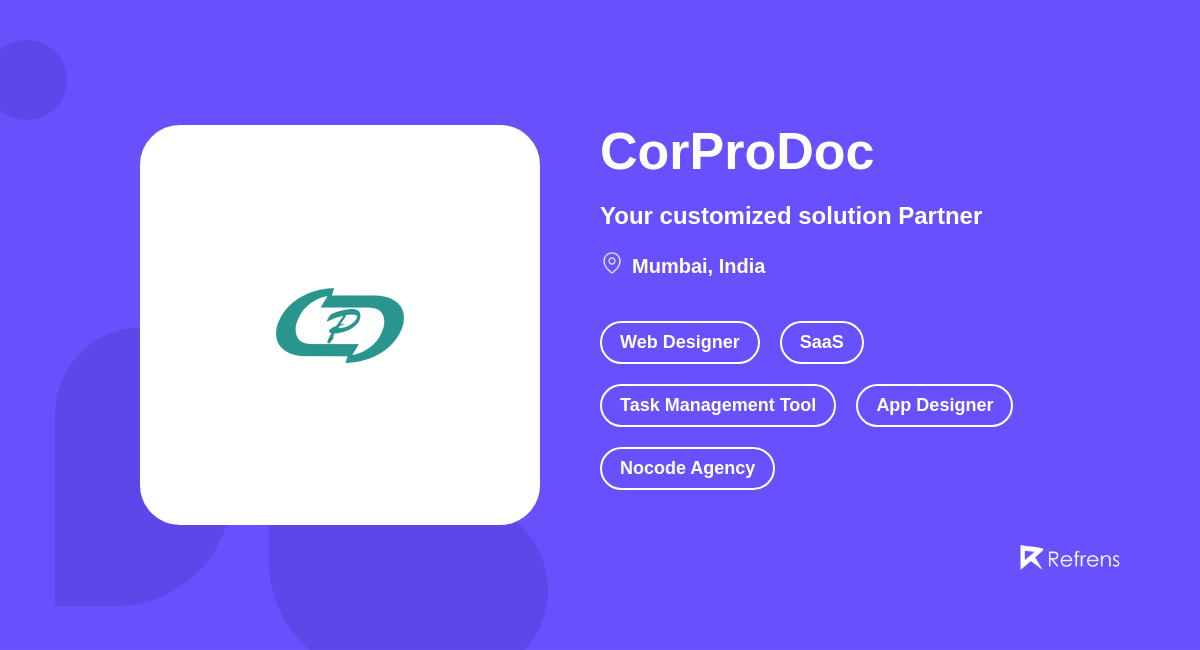CorProDoc | Web Designer, Mumbai -Refrens