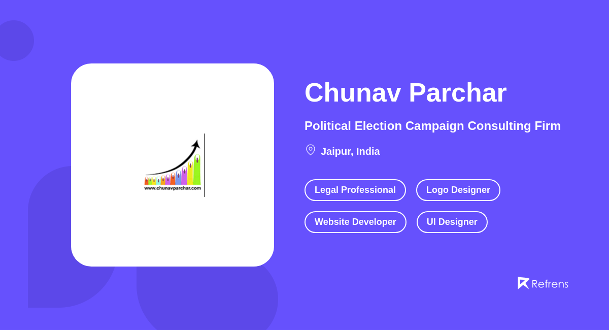 Chunav Parchar | Website Developer, Jaipur -Refrens