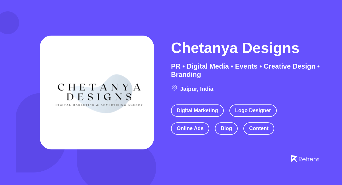 Chetanya Designs | Logo Designer, Jaipur -Refrens