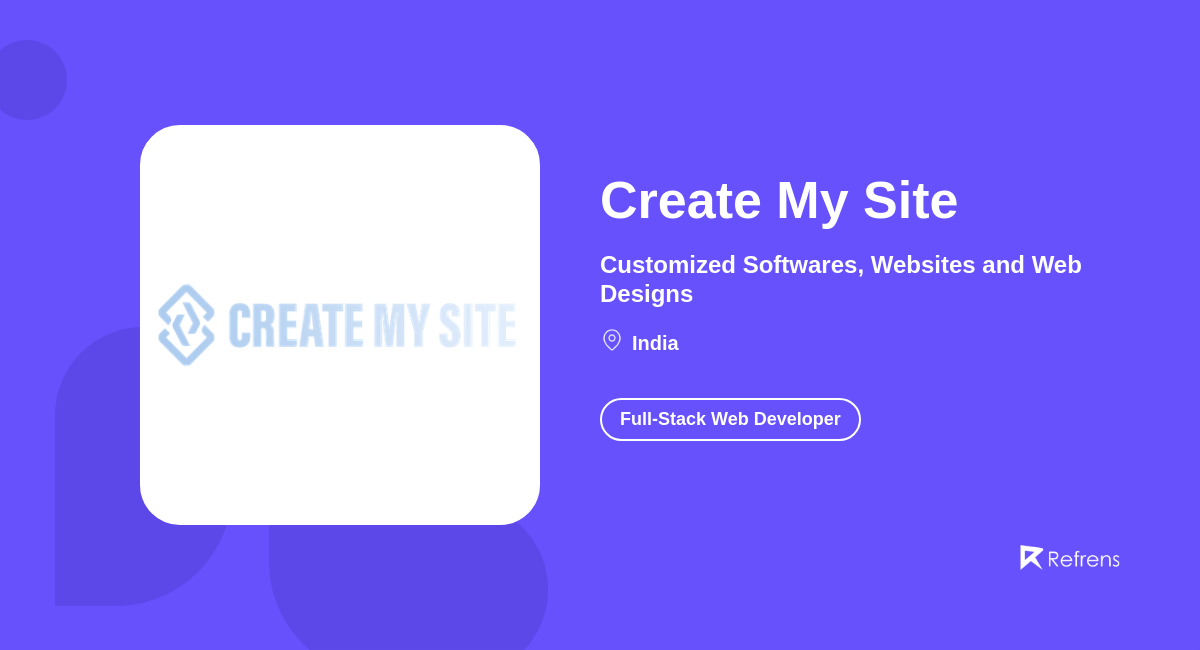 Create My Site -Refrens