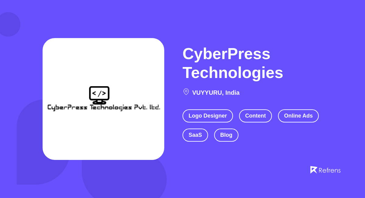 CyberPress Technologies | Logo Designer, VUYYURU -Refrens