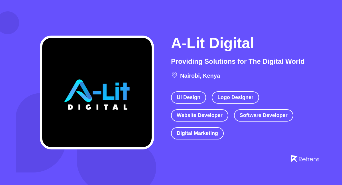 A-Lit Digital | Website Developer, Nairobi -Refrens