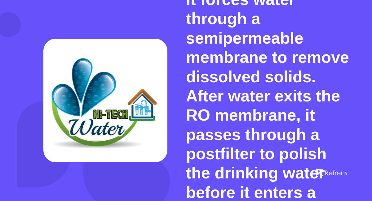 A reverse osmosis system removes sediment and chlorine from water with ...