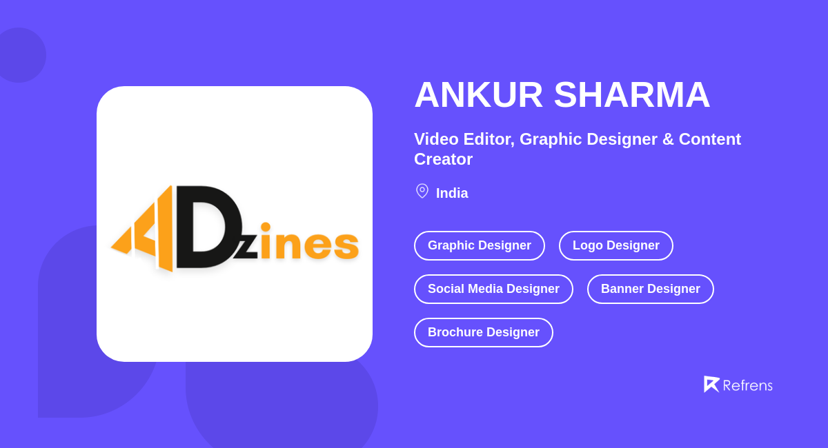 ANKUR SHARMA | Logo Designer -Refrens