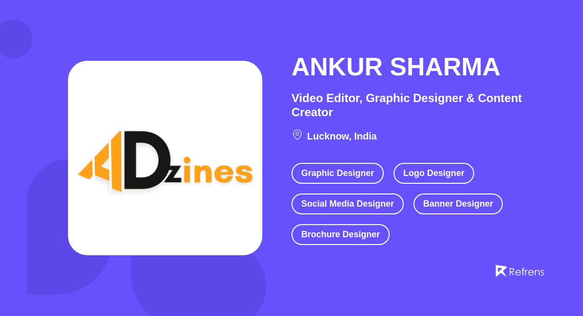 ANKUR SHARMA | Logo Designer, Lucknow -Refrens
