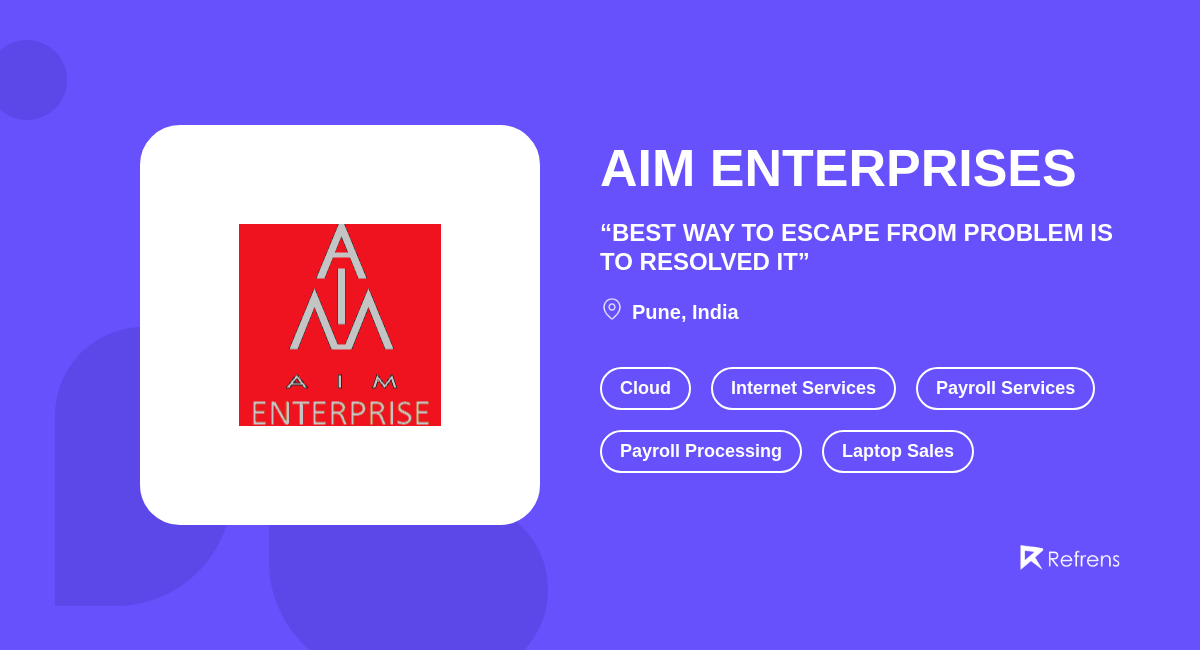 AIM ENTERPRISES, Pune -Refrens