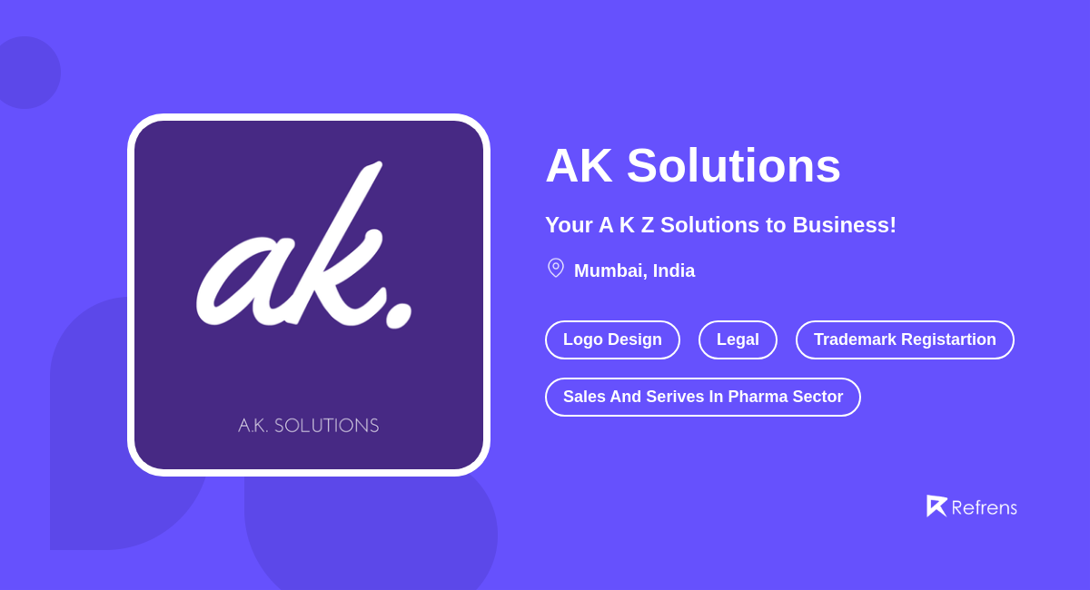 AK Solutions | Logo Design, Mumbai -Refrens