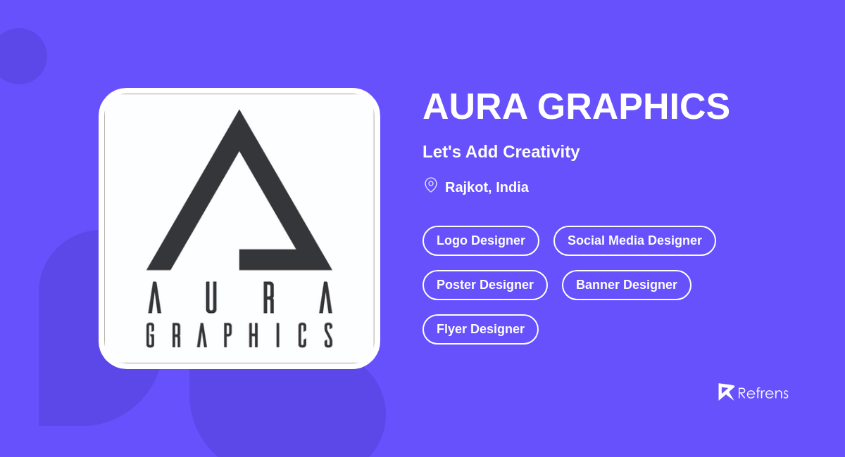 AURA GRAPHICS | Website Developer, Rajkot -Refrens