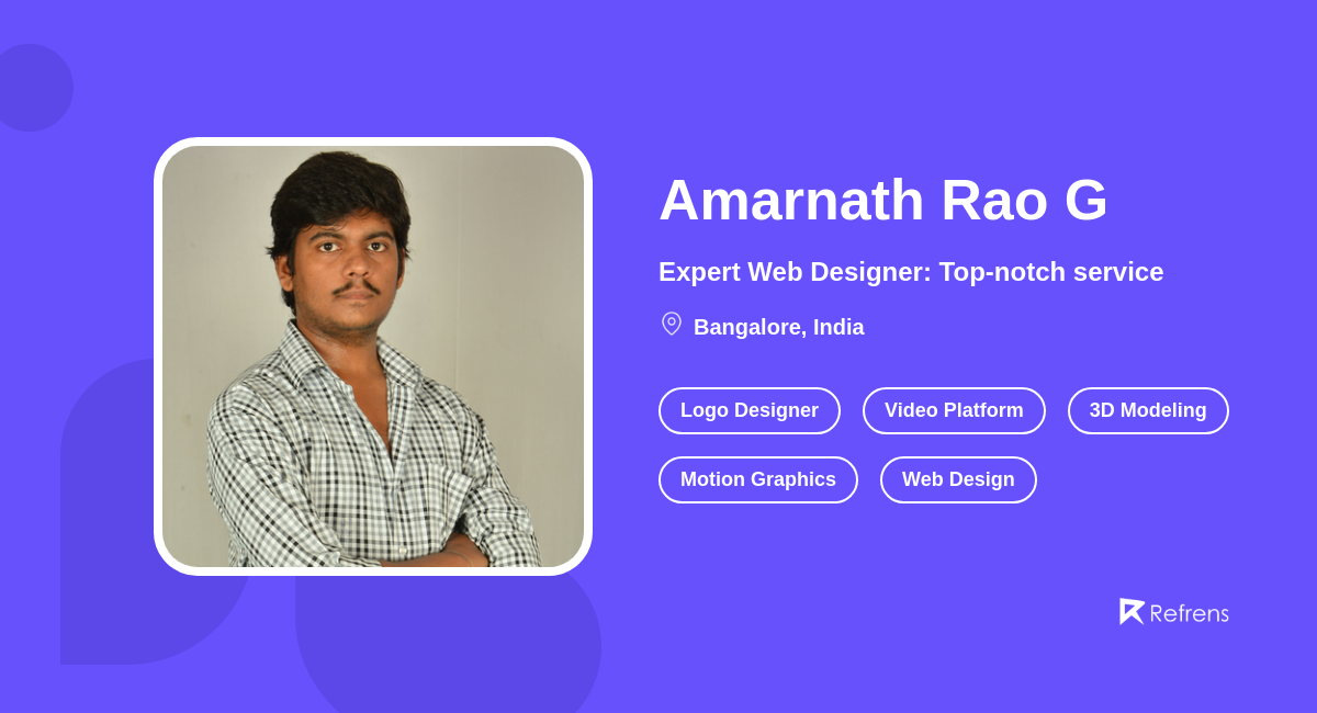 Amarnath Rao G | Website Developer, Bangalore -Refrens