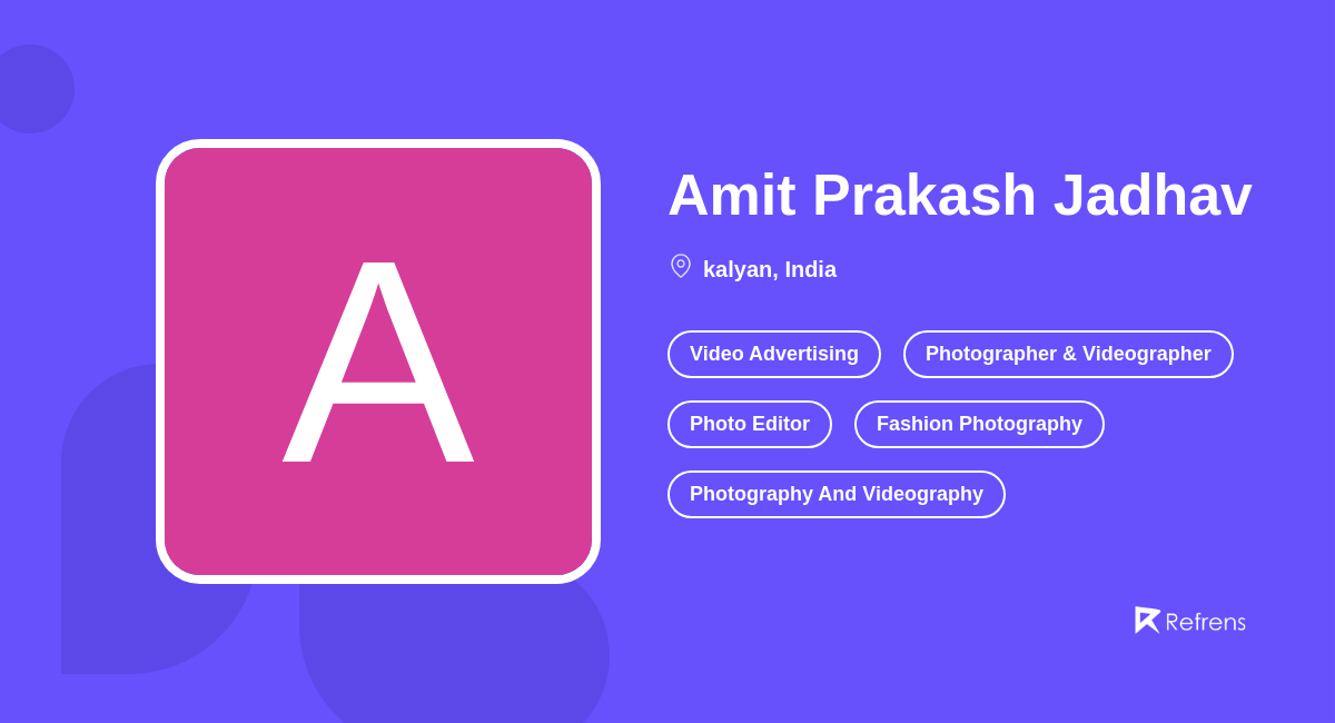Amit Prakash Jadhav | Photographer & Videographer, kalyan -Refrens