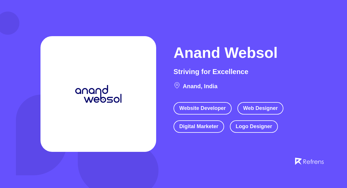 Anand Websol | Website Developer, Anand -Refrens