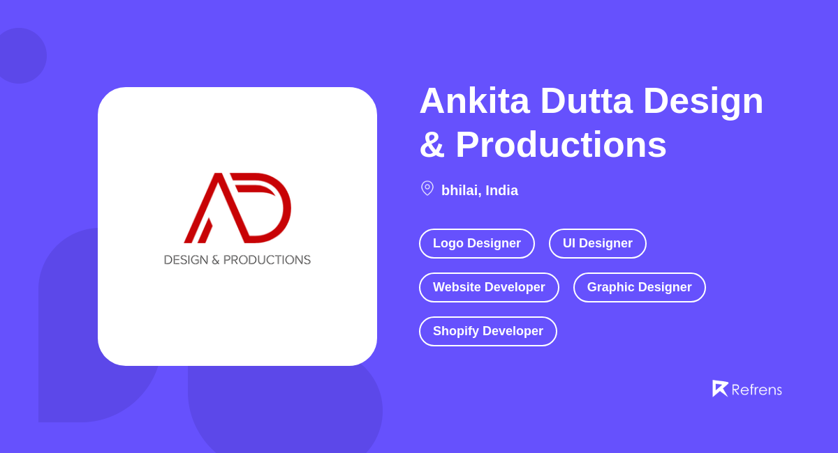 Ankita Dutta Design & Productions | Website Developer, bhilai -Refrens