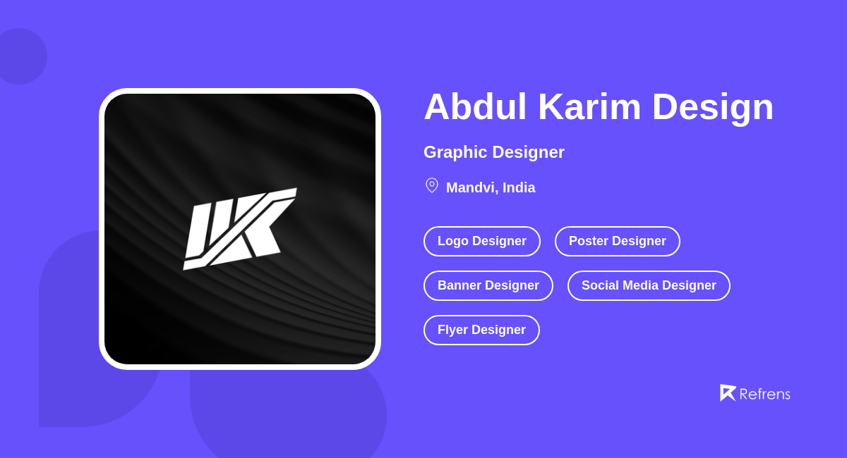 Abdul Karim Design | Logo Designer, Mandvi -Refrens