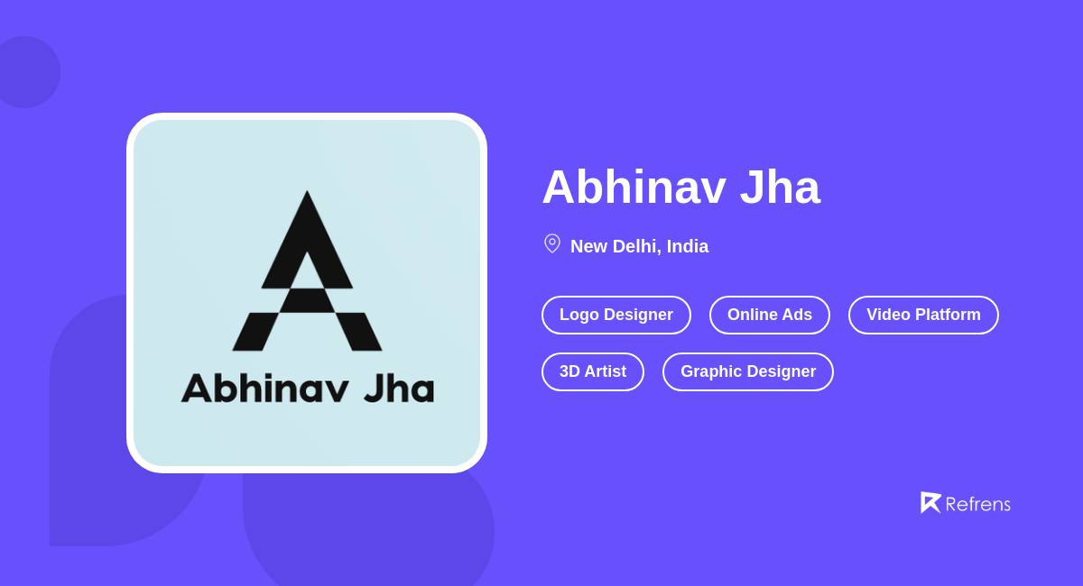 Abhinav Jha | Logo Designer, New Delhi -Refrens