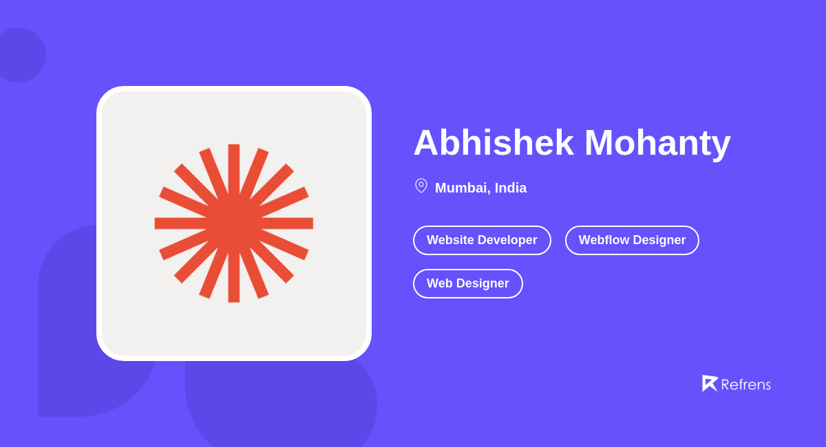 Abhishek Mohanty | Website Developer, Mumbai -Refrens
