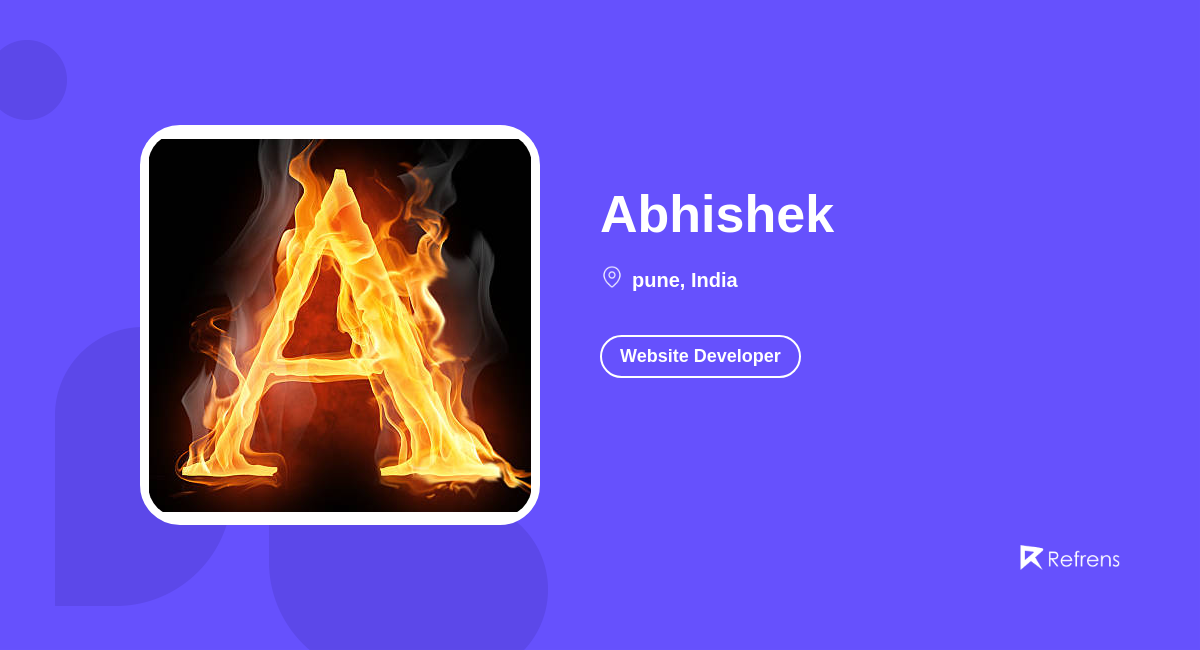Abhishek | Website Developer, pune -Refrens