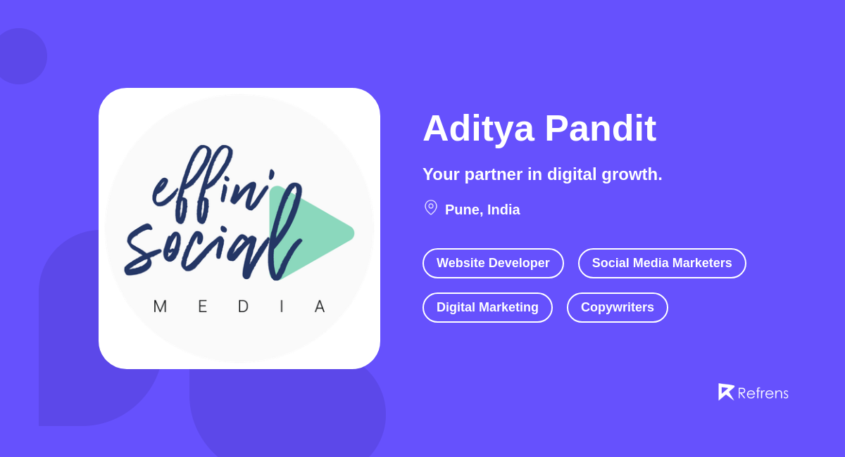Aditya Pandit | Website Developer, Pune -Refrens