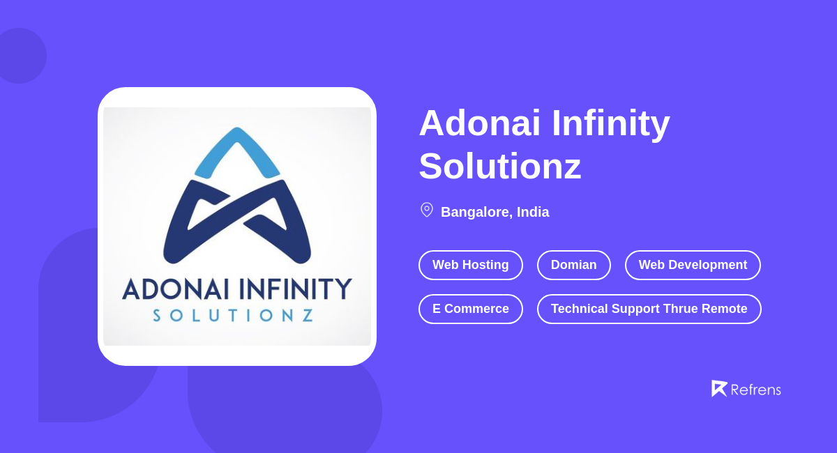 Adonai Infinity Solutionz | Web Development, Bangalore -Refrens