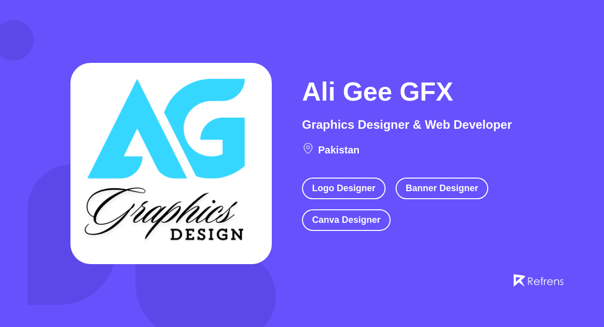 Ali Gee GFX | Logo Designer -Refrens