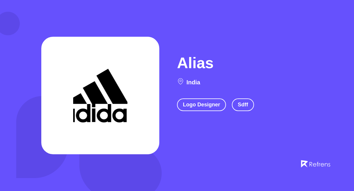Alias | Logo Designer -Refrens