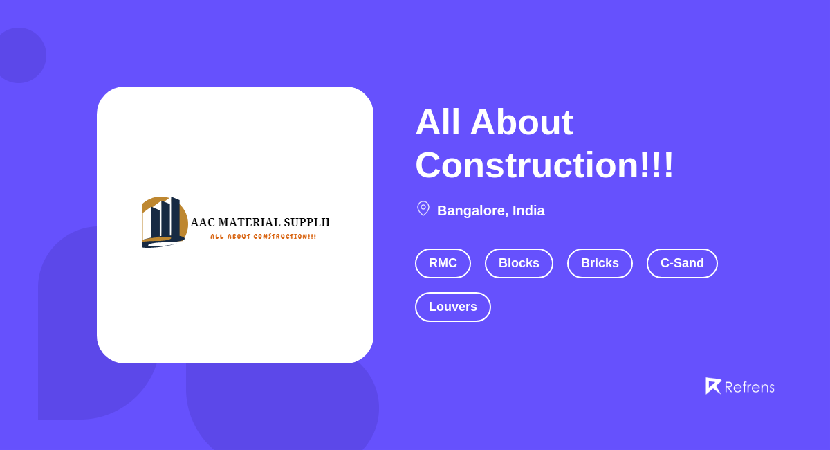 All About Construction!!! | Bricks, Bangalore -Refrens
