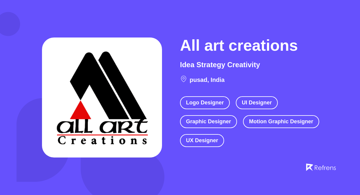 All art creations | Logo Designer, pusad -Refrens