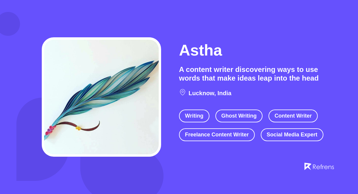 Astha | Social Media Expert, Lucknow -Refrens