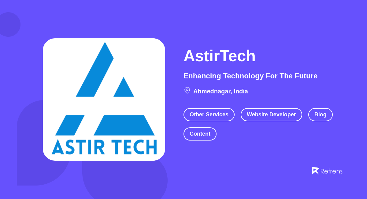 AstirTech | Other Services, Ahmednagar -Refrens