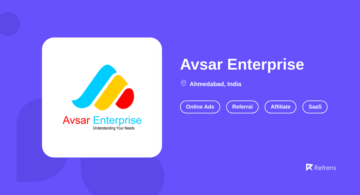 Avsar Enterprise | Online Ads, Ahmedabad -Refrens