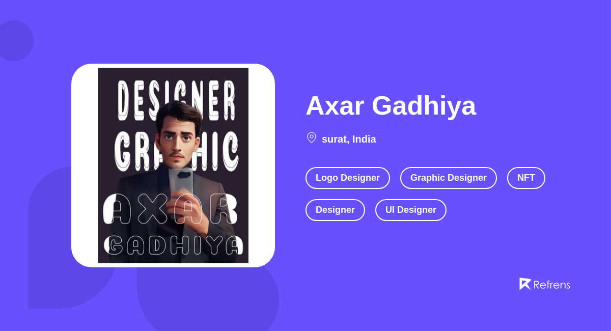 Axar Gadhiya | Logo Designer, surat -Refrens