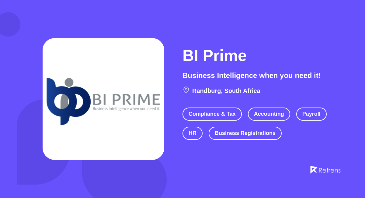 BI Prime, Randburg -Refrens