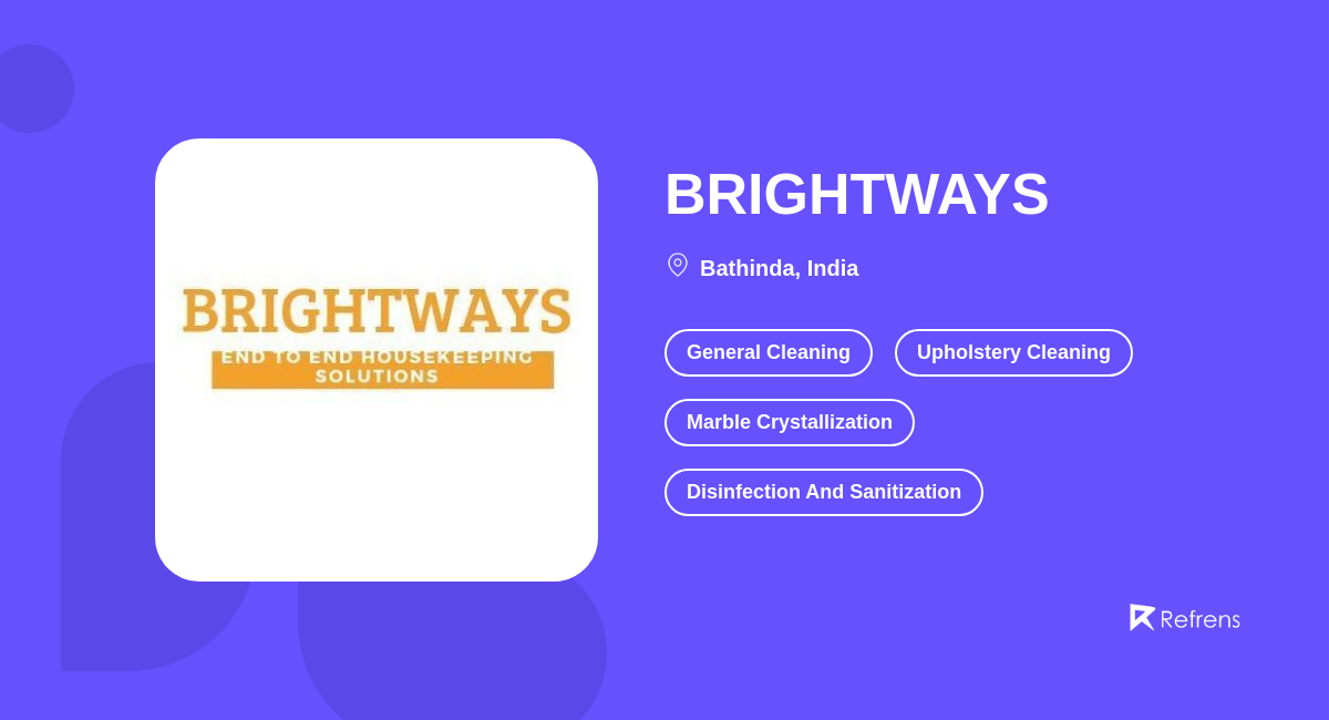 BRIGHTWAYS | Disinfection And Sanitization, Bathinda -Refrens