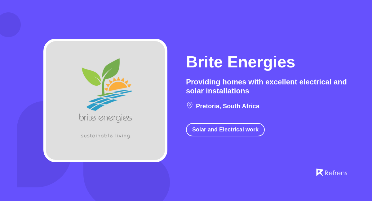 Brite Energies, Pretoria -Refrens