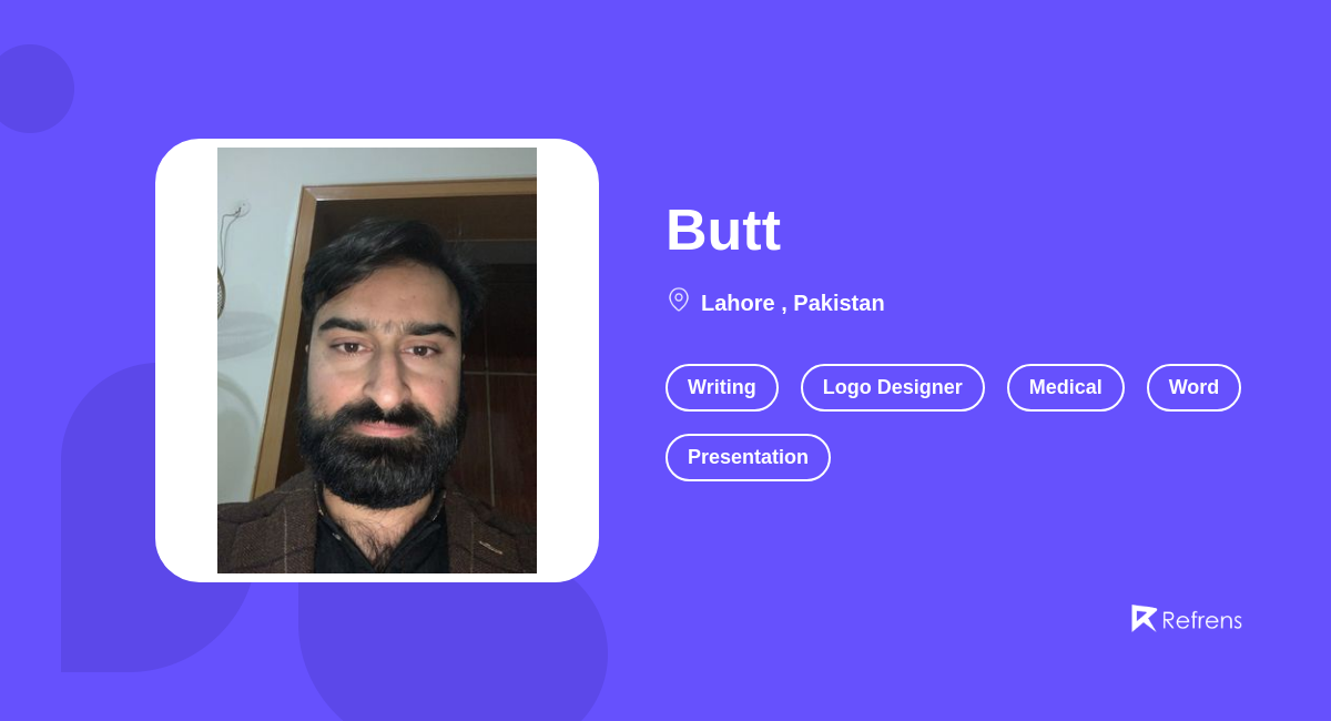 Butt | Logo Designer, Lahore -Refrens