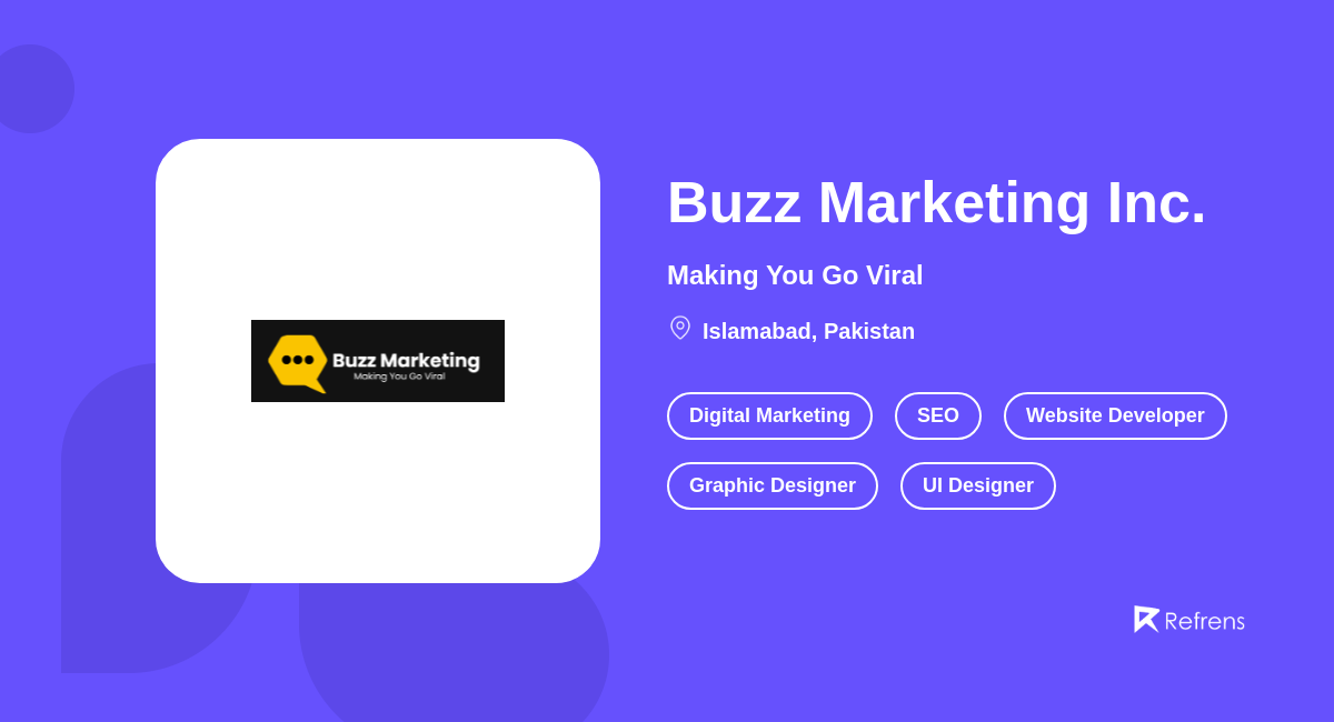 Buzz Marketing Inc., Islamabad -Refrens