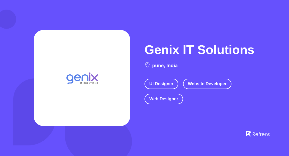 Genix IT Solutions | Website Developer, pune -Refrens