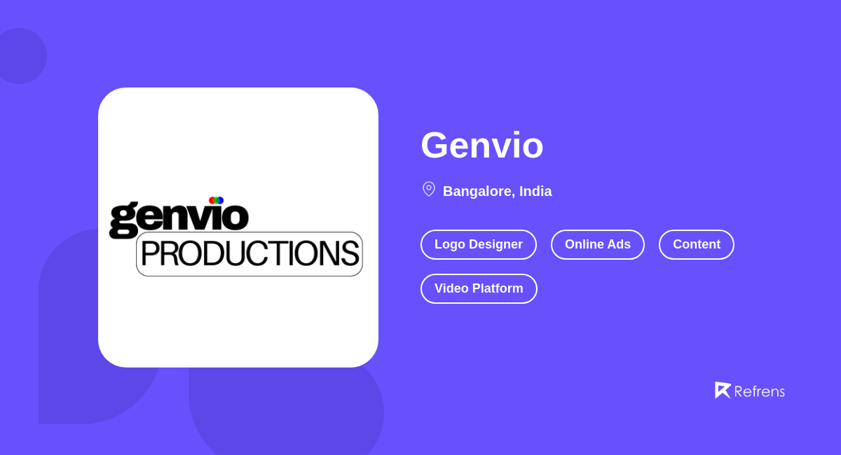 Genvio | Logo Designer, Bangalore -Refrens