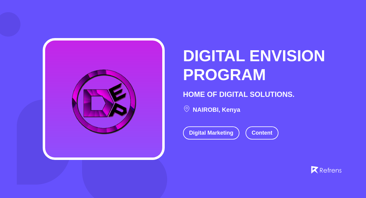 DIGITAL ENVISION PROGRAM | Digital Marketing, NAIROBI -Refrens